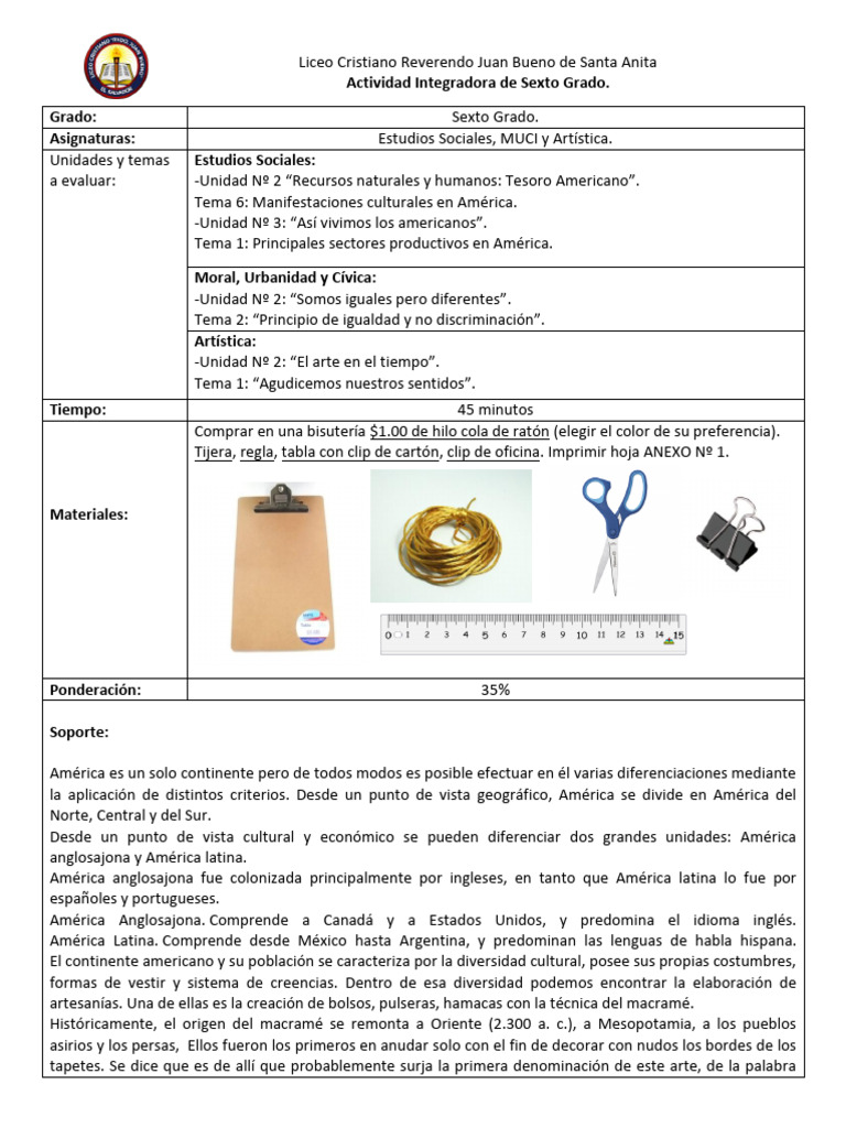 Actividad Integradora de Estudios Sociales | PDF | Américas | America ...