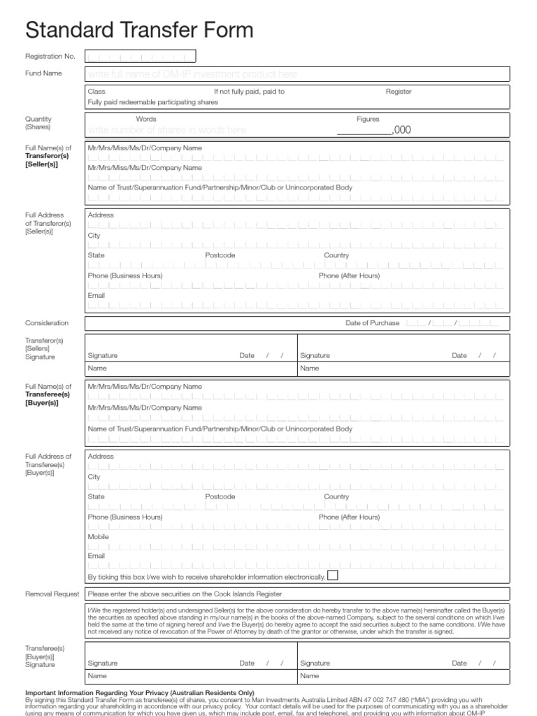 MA Standard - Transfer - Form | PDF | Privacy | Personally Identifiable ...