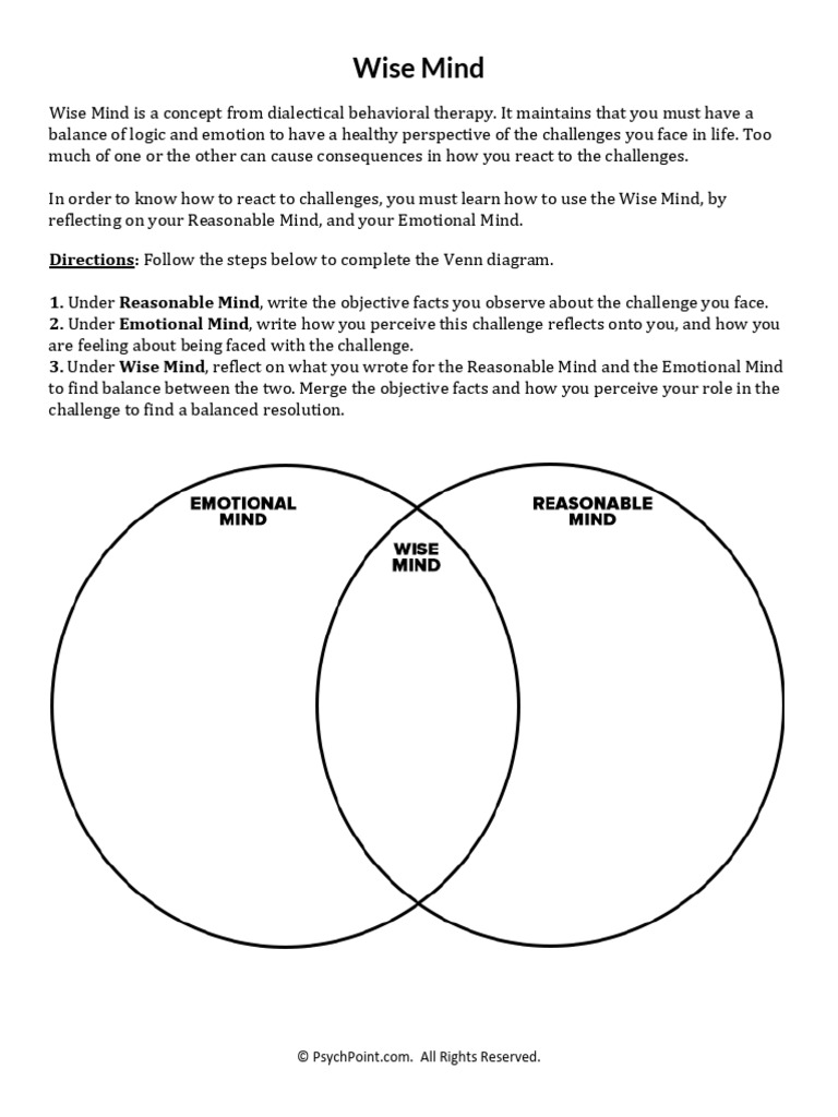 Wise Mind Worksheet | PDF