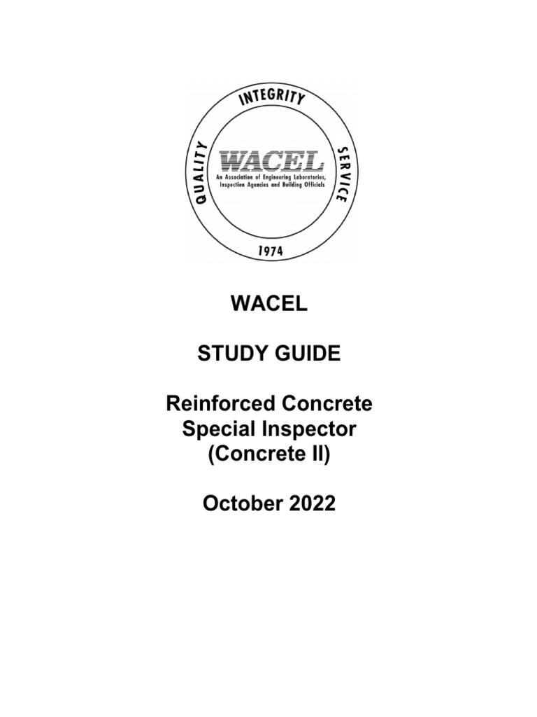 Reinforced Concrete Special Inspector Study Guide Aug2022 | PDF ...