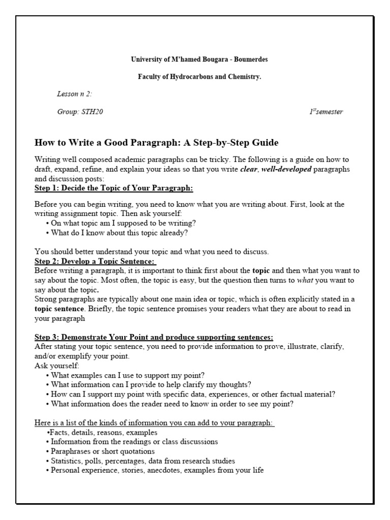 2 How To Write A Paragraph | PDF | Information | Paragraph