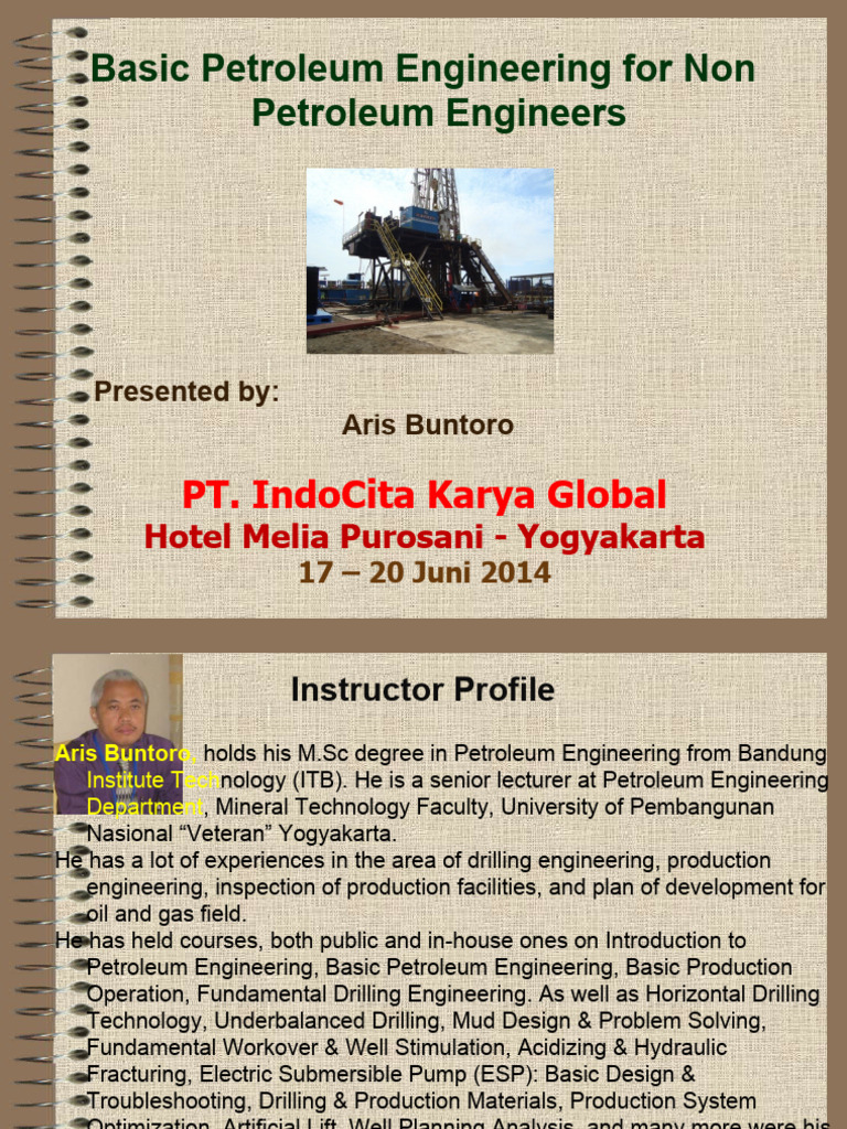 00-Course Outline_Basic PE for Non PE | PDF | Oil Well | Petroleum