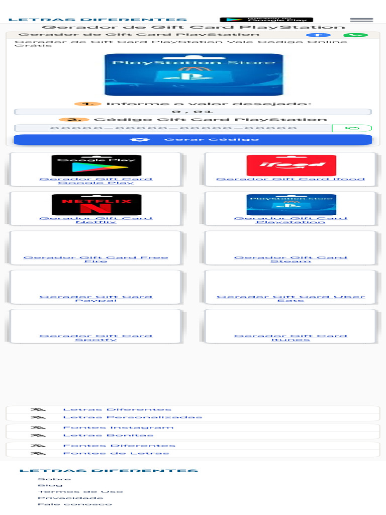 Gerador de Gift Card PlayStation🐪 Experimente a emoção de apostar com ... Gerador de Gift Card PlayStation🐪 Experimente a emoção de apostar com ...