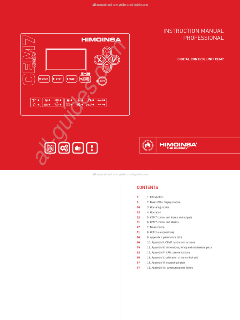 Himoinsa Cem7 Instruction Manual 98 | PDF | Battery Charger | Engines