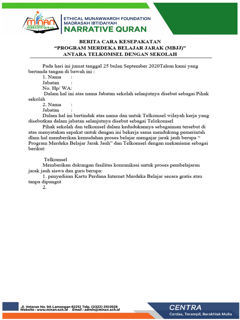 Berita Acara Mou Telkom Kartu Perdana | PDF