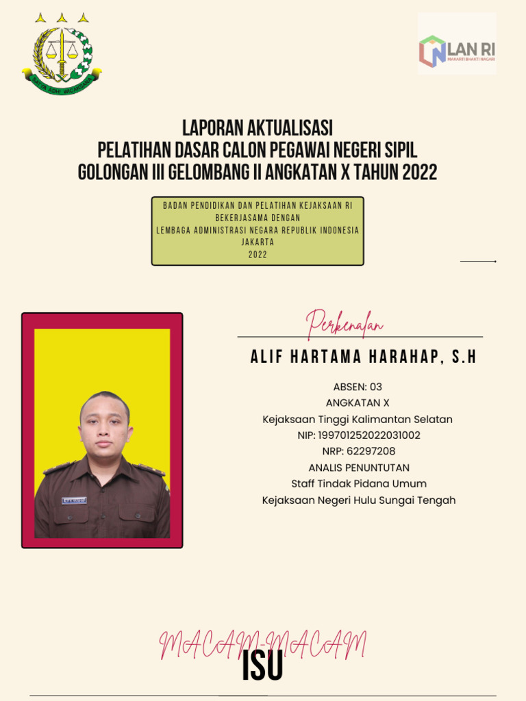Laporan Aktualisasi - Alif Hartama Harahap | PDF