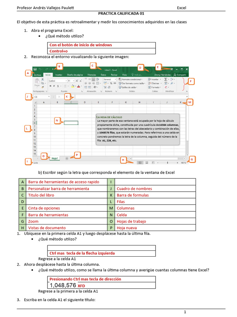 02 PRACTICA 1, Preguntasss | PDF | Microsoft Excel | Hoja de cálculo