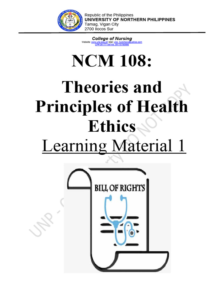 LM1 Theories and Principles of Health Ethics | PDF | Utilitarianism ...