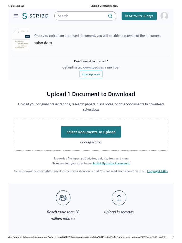 Printscreen of Scridbd | PDF | Scribd | World Wide Web