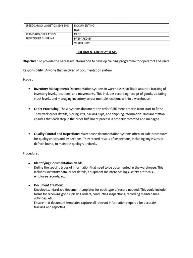 Documentation Systems | Download Free PDF | Warehouse | Documentation