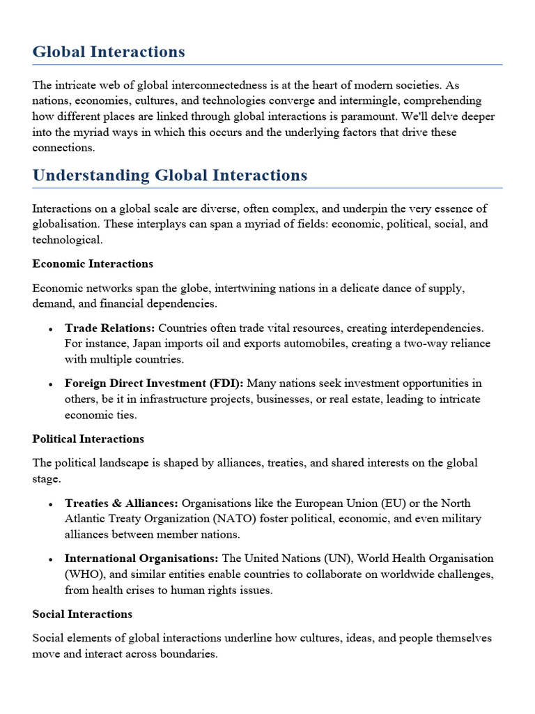 Global Interactions | PDF | Aids | Heavily Indebted Poor Countries