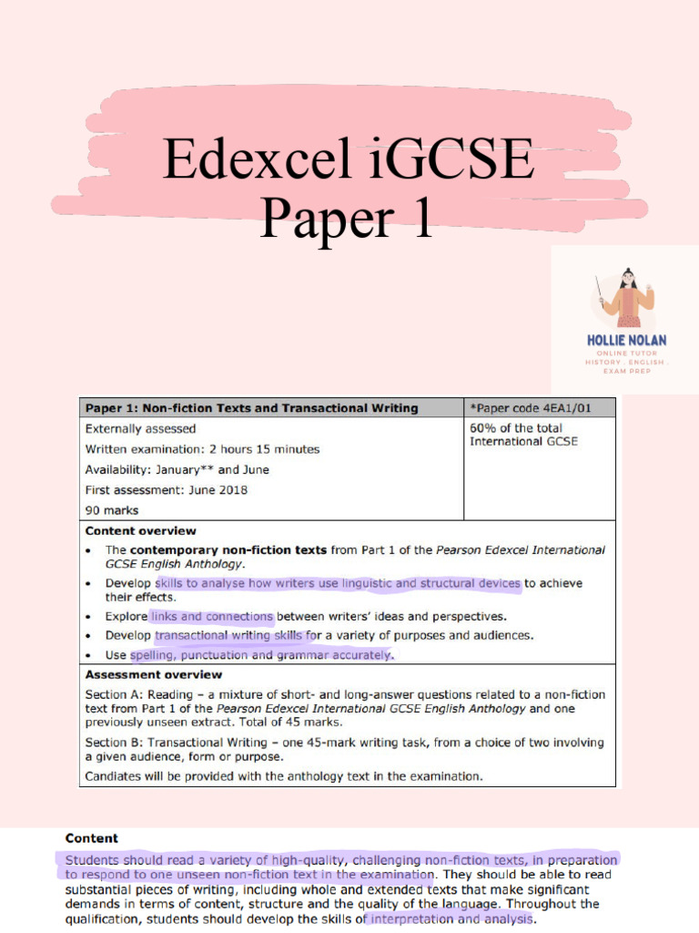 Edexcel iGCSE Paper 1 | PDF | Human Communication