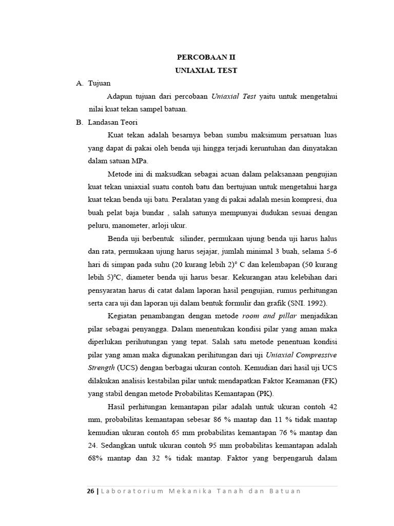 Percobaan Ii Uniaxial-1 | PDF