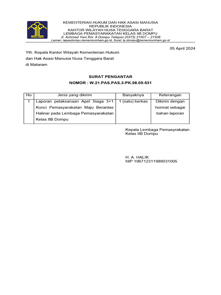 LAPORAN APEL SIAGA 3+1 (Berantas Halinar) Tahun 2024 | PDF LAPORAN APEL SIAGA 3+1 (Berantas Halinar) Tahun 2024 | PDF
