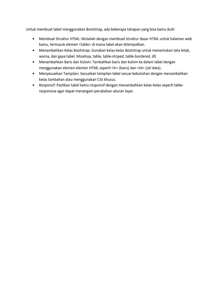 Membuat Tabel Dengan Boostrap Pdf