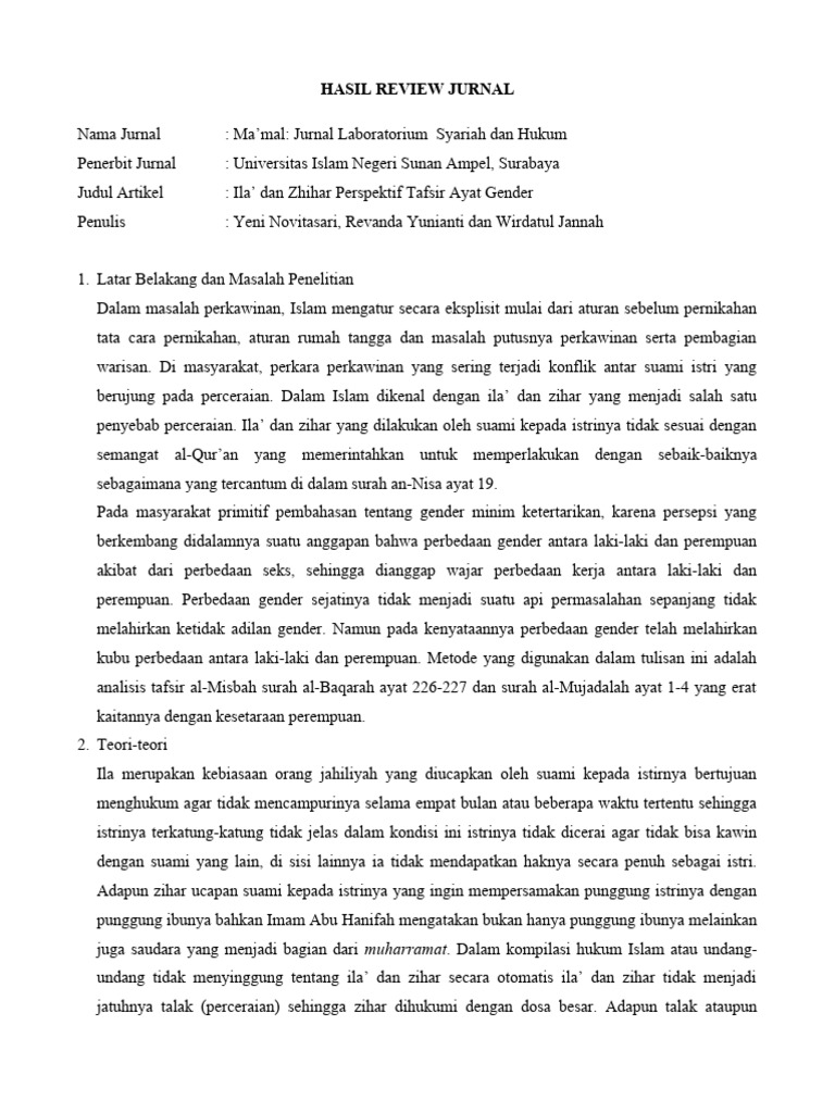 Ila' dan Zihar dalam Hukum Perkawinan Islam | PDF | Ilmu Sosial