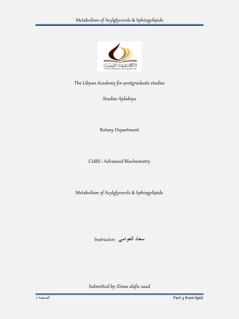 Advanced Biochemistry: Lipid Metabolism | PDF | Lipid | Biosynthesis
