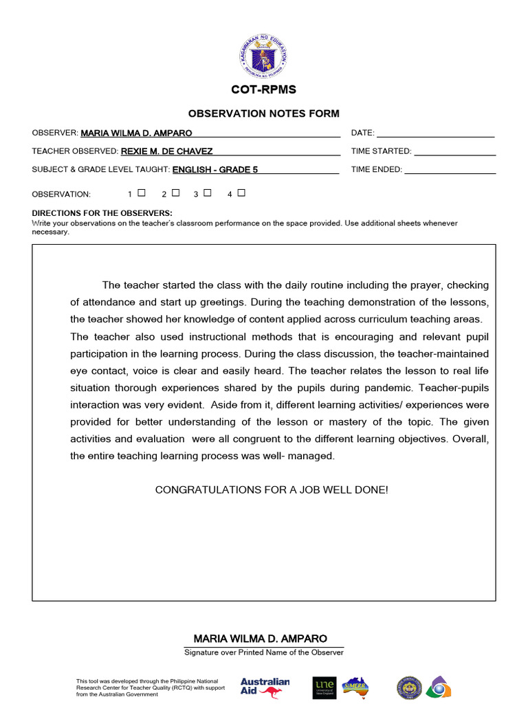 Cot 1 Comments | PDF