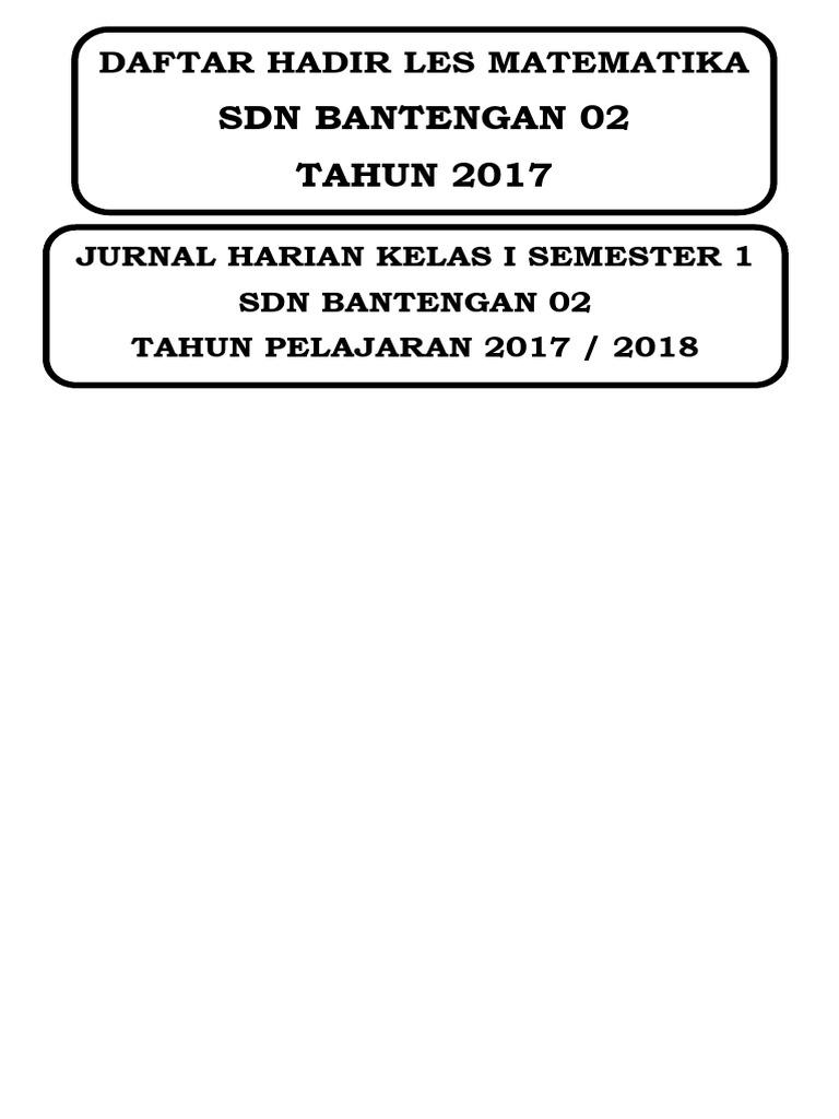 Stiker Daftar Hadir Les MTK | PDF