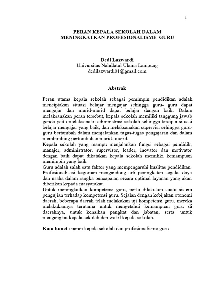 ID Peran Kepala Sekolah Dalam Meningkatkan | PDF
