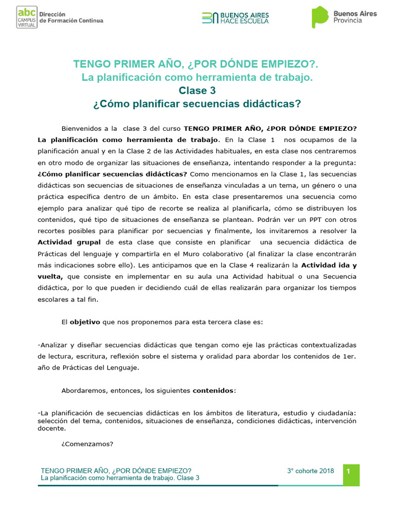 Clase 3 Secuencias | PDF | Enseñando | Limerick (Poesía)