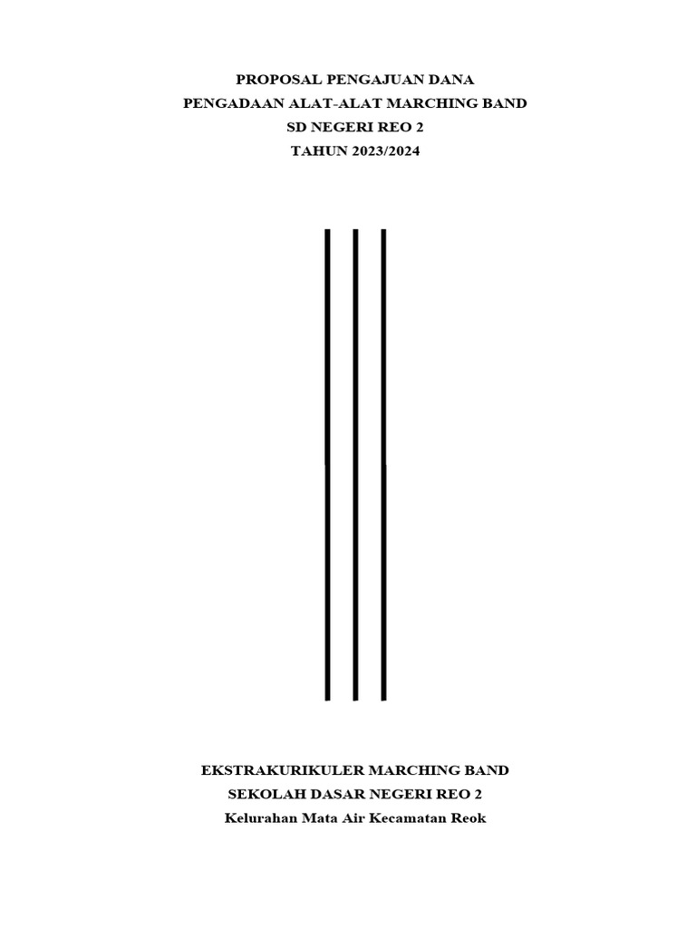 Proposal Pengadaan Alat Marching Band SDN Reo 2 | PDF