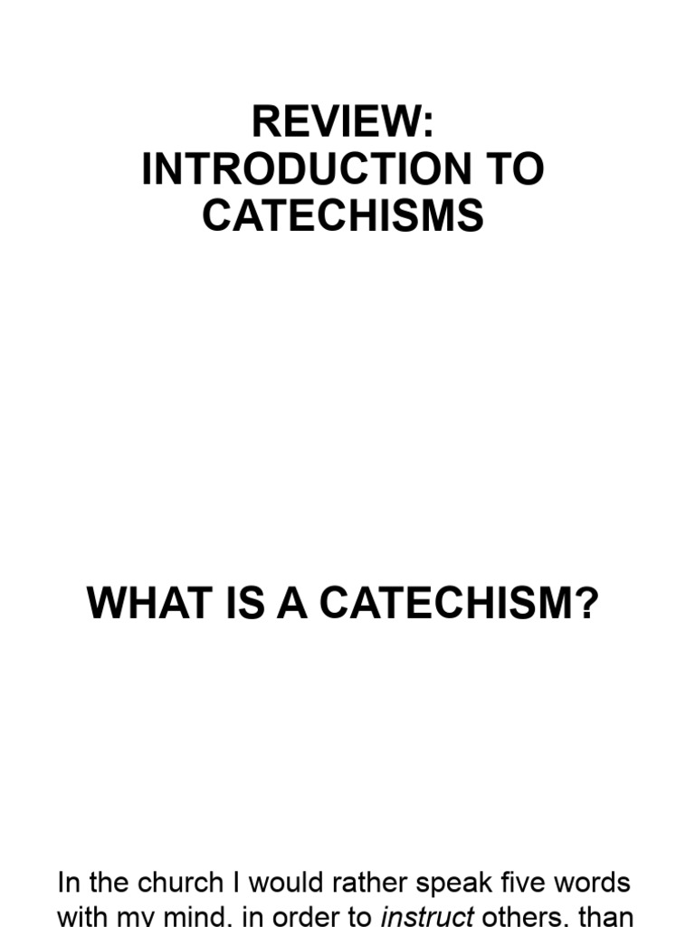 The Children's Catechism - Q1 To Q3 | PDF | God | Catechism