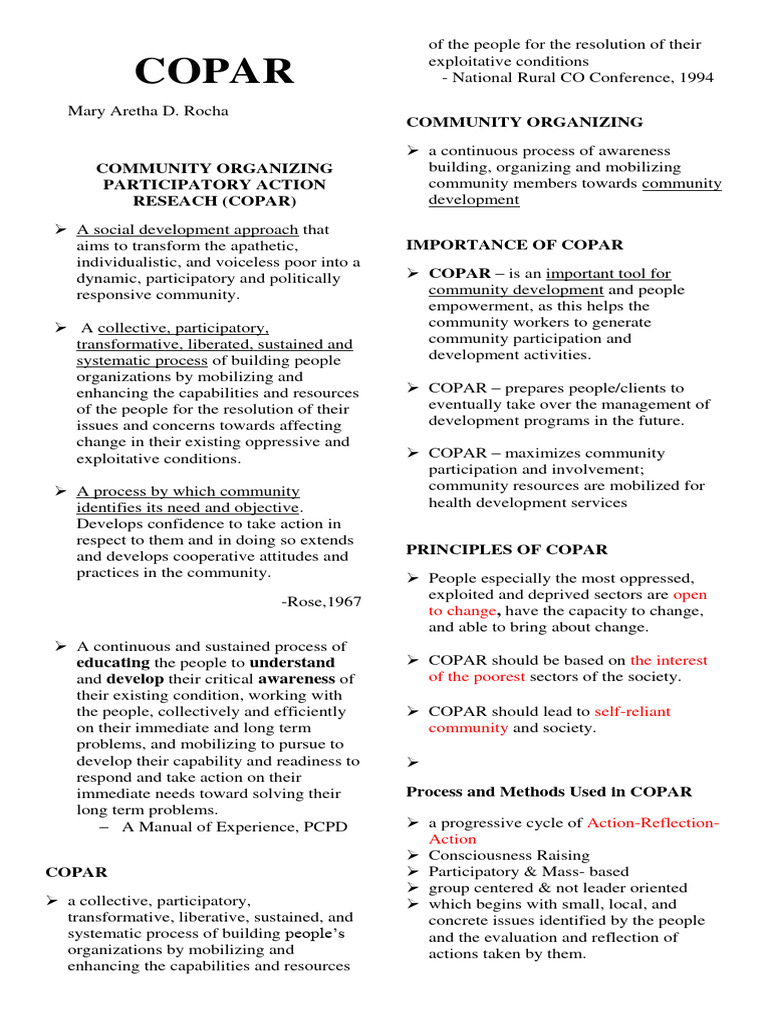 Community Health Care Development Process 1 Pdf Reflective
