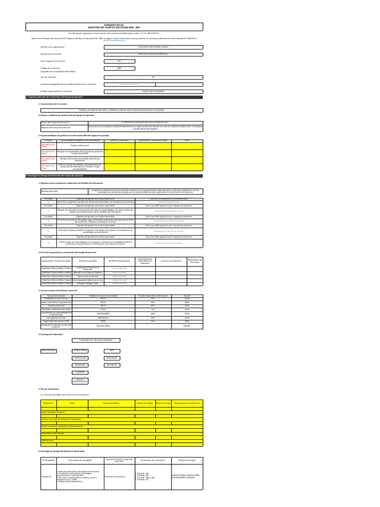 1001-Cec-Bim-00-Pbim-Est-001-Plan de Gestion Proyectos Bim | PDF | Diseño | Gestión de la ...