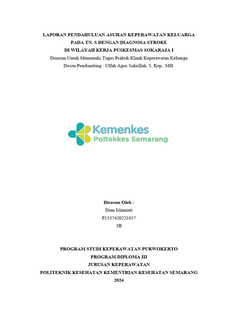 LP Keluarga - Stroke - PKM - Dian | PDF