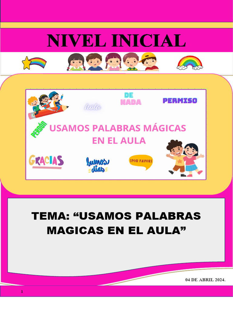 04 de Abril Usamos Las Palabras Magicas | PDF | Evaluación ...