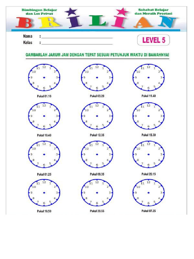 Latihan Jam Kelas 3 | PDF
