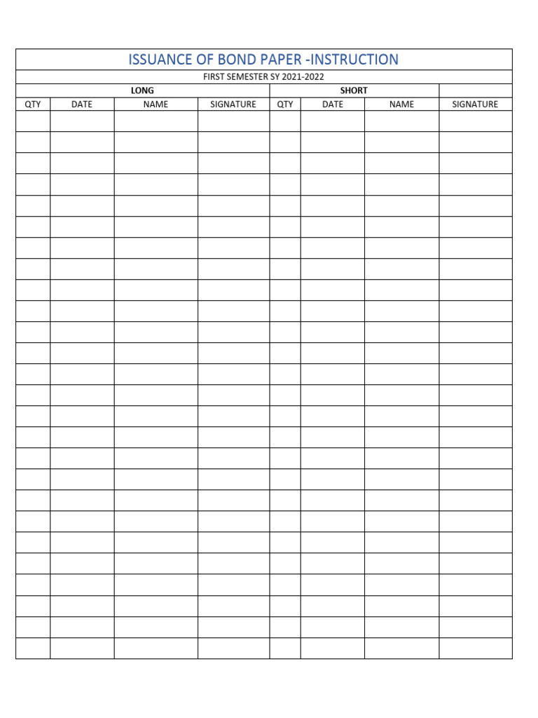 Issuance Form | PDF | Stationery | Printing Materials