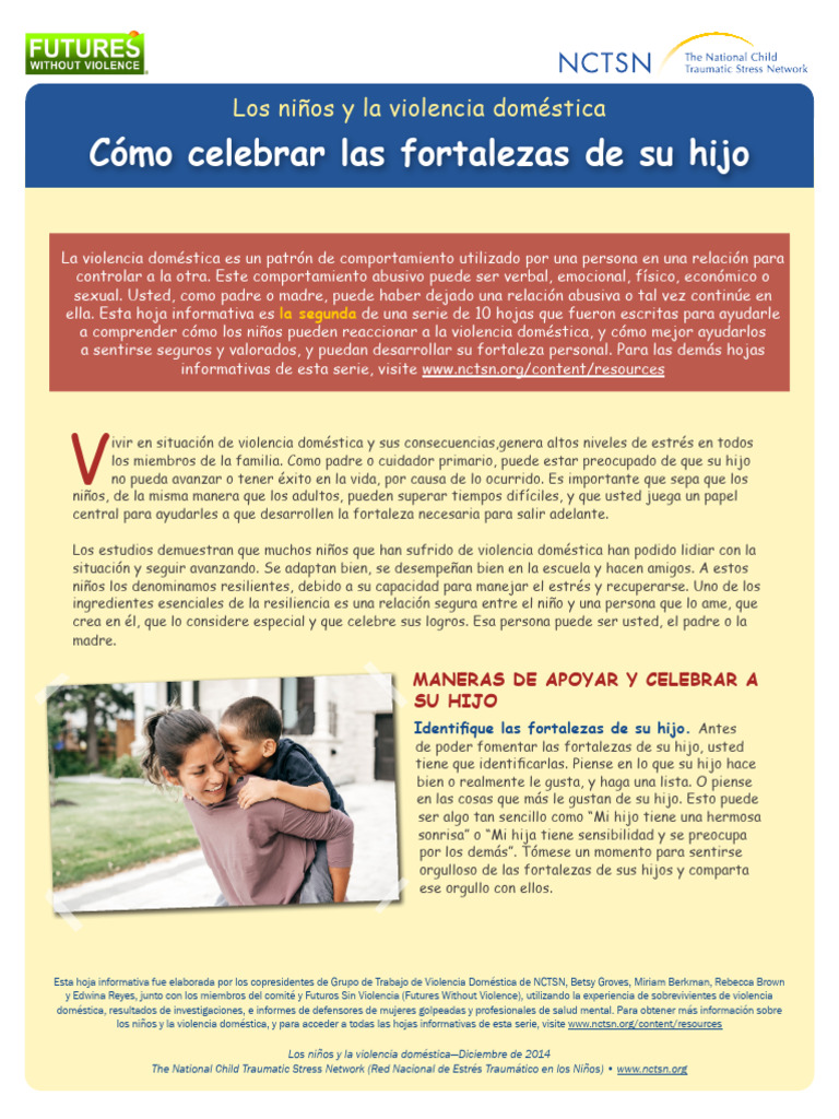 Children Domestic Violence Celebrating Your Childs Strengths SP | PDF ...