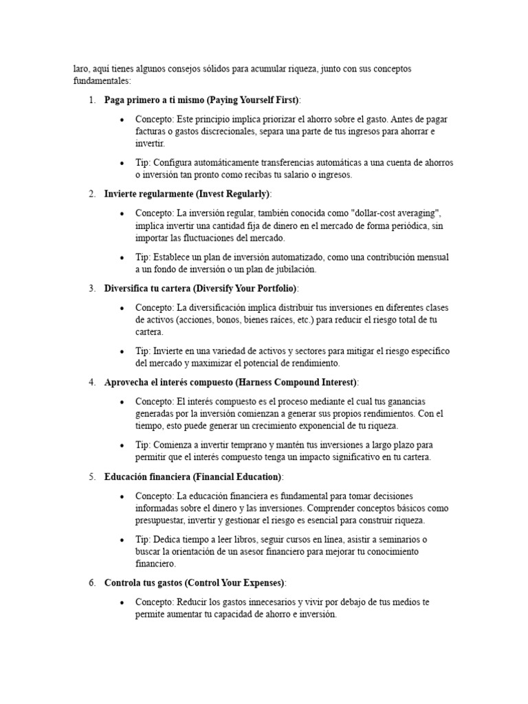 Guía para Acumular Riqueza | PDF | Inversiones | Finanzas personales