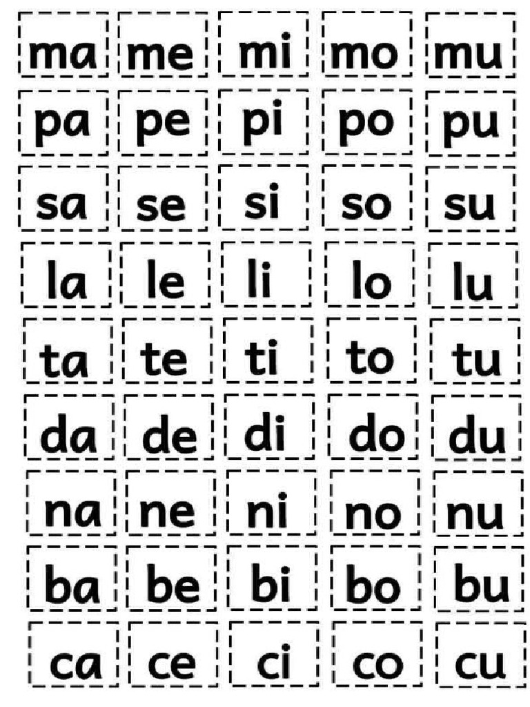 Silabario para Imprimir | PDF