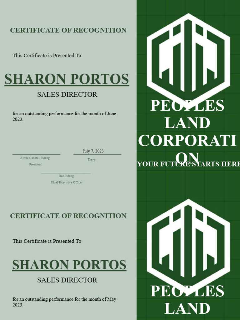 Certificates of Recognition 2023 | PDF | Business