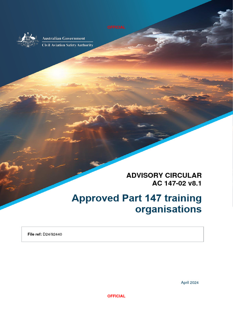 Advisory Circular 147 02 Approved Part 147 Training Organisations | PDF ...