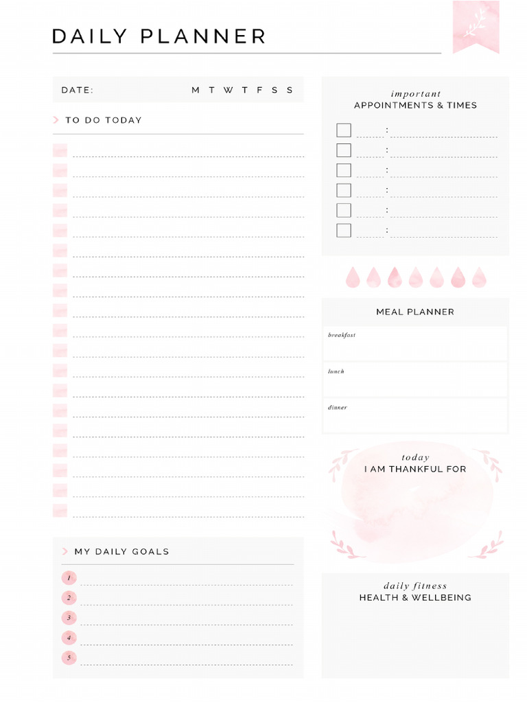 DailyPlanner A5 1sheet | PDF