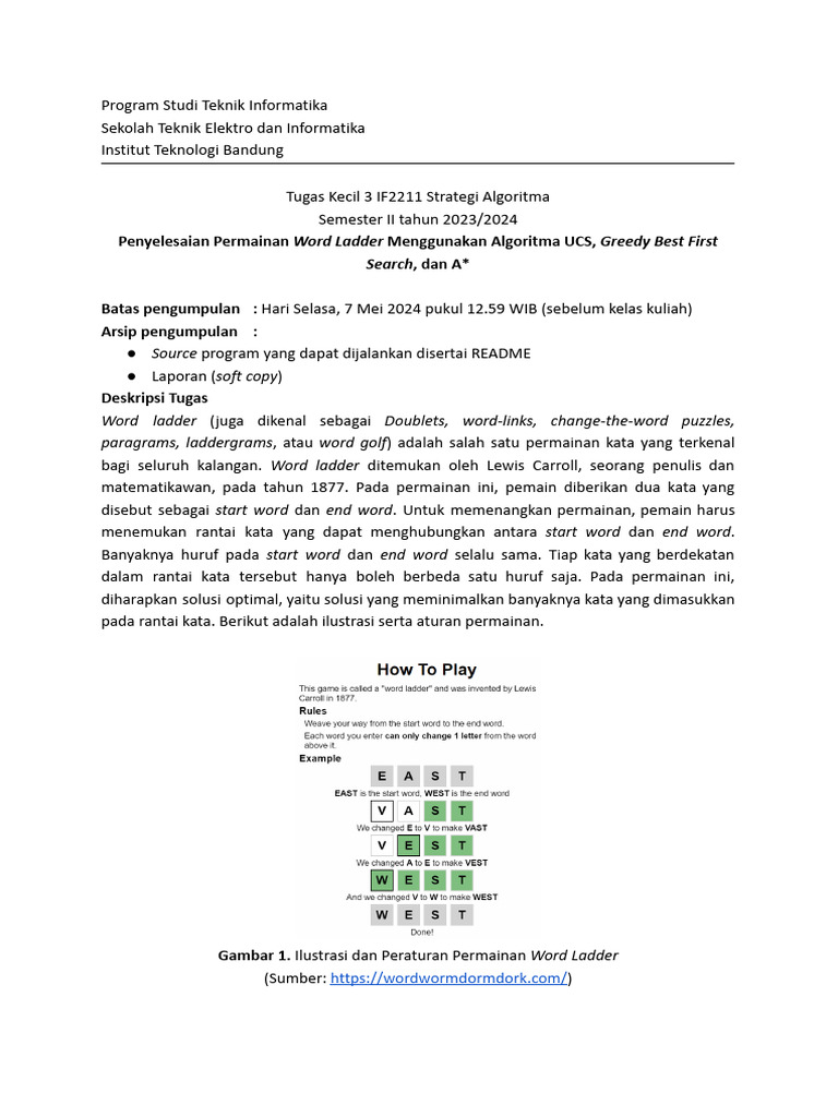 Spesifikasi Tugas Kecil 3 Stima 2023 - 2024 | PDF