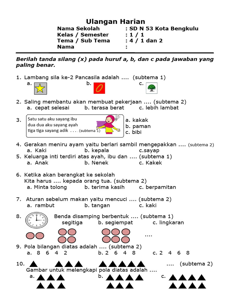 Evaluasi Tema 4 Subtema 1&2 Oke | PDF
