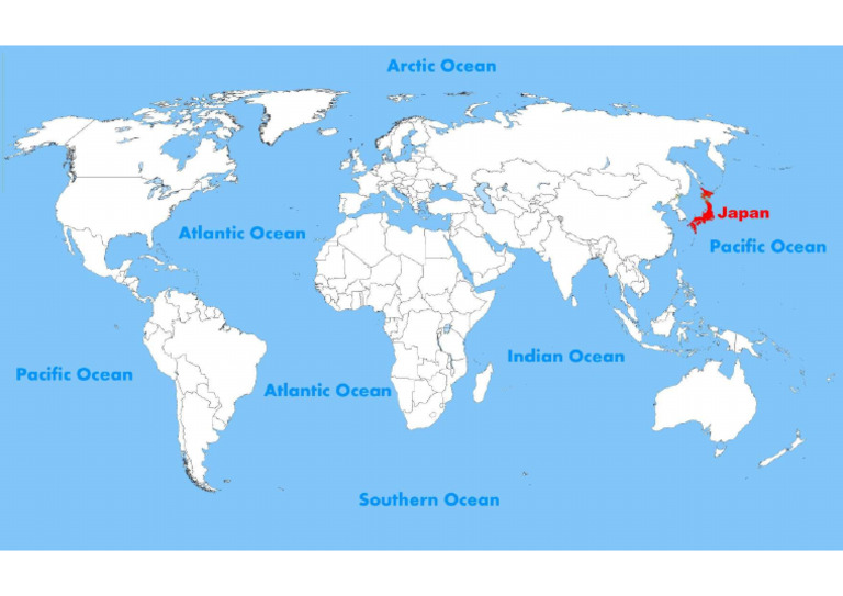 World map with japan
