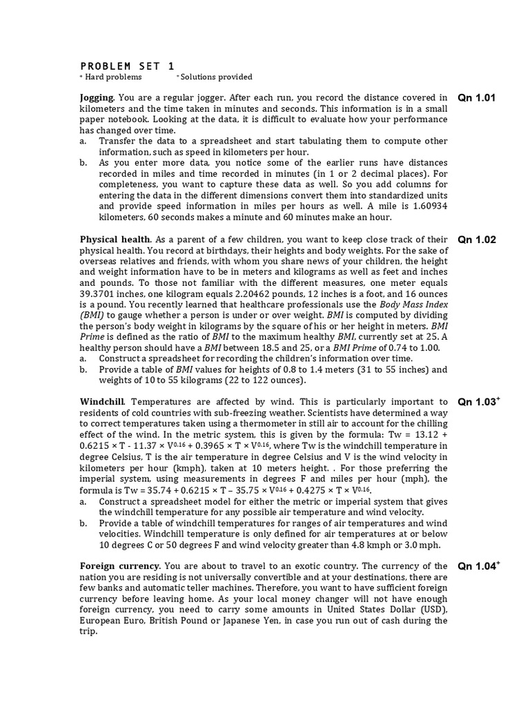 Problem Set 1 | PDF | Body Mass Index | Economies