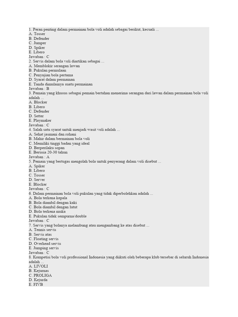 Peran dan Aturan dalam Bola Voli | PDF | Olahraga & Rekreasi