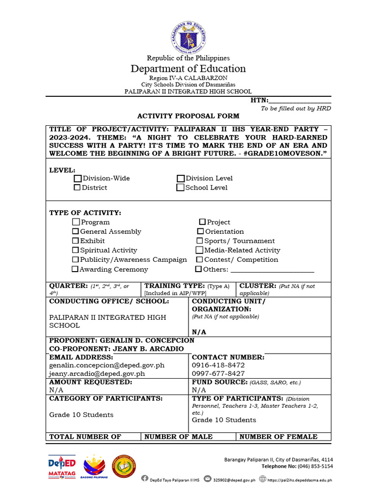 Activity Proposal 2024 | PDF