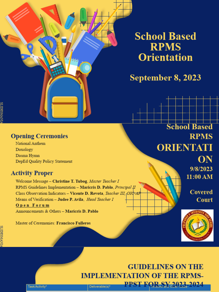 RPMS Program and Content For Discussion | PDF | Learning | Literacy