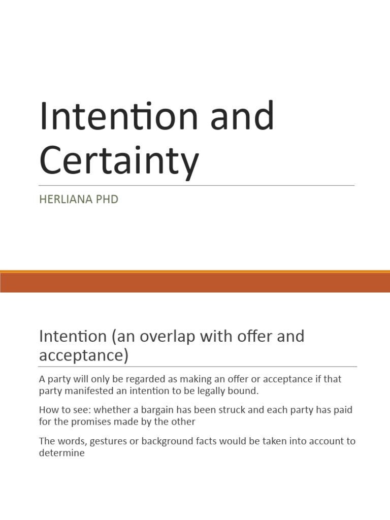 2 Contract Intention and Certainty | PDF | Legal Concepts | Private Law