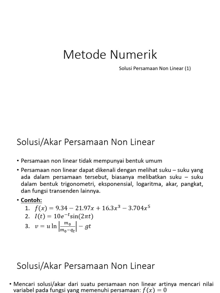 Solusi Persamaan Non Linear | PDF | Komputer