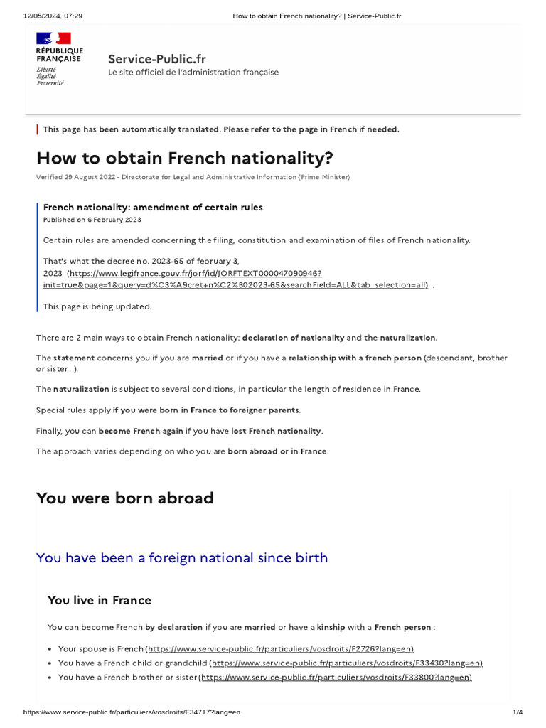 French Nationality Acquisition Guide | PDF | Nationality | Naturalization