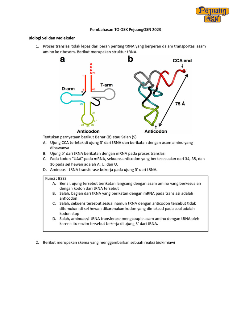 Pembahasan Soal Biologi Sel OSK 2023 | PDF | Kajian Bahasa Asing | Kesehatan Holistik